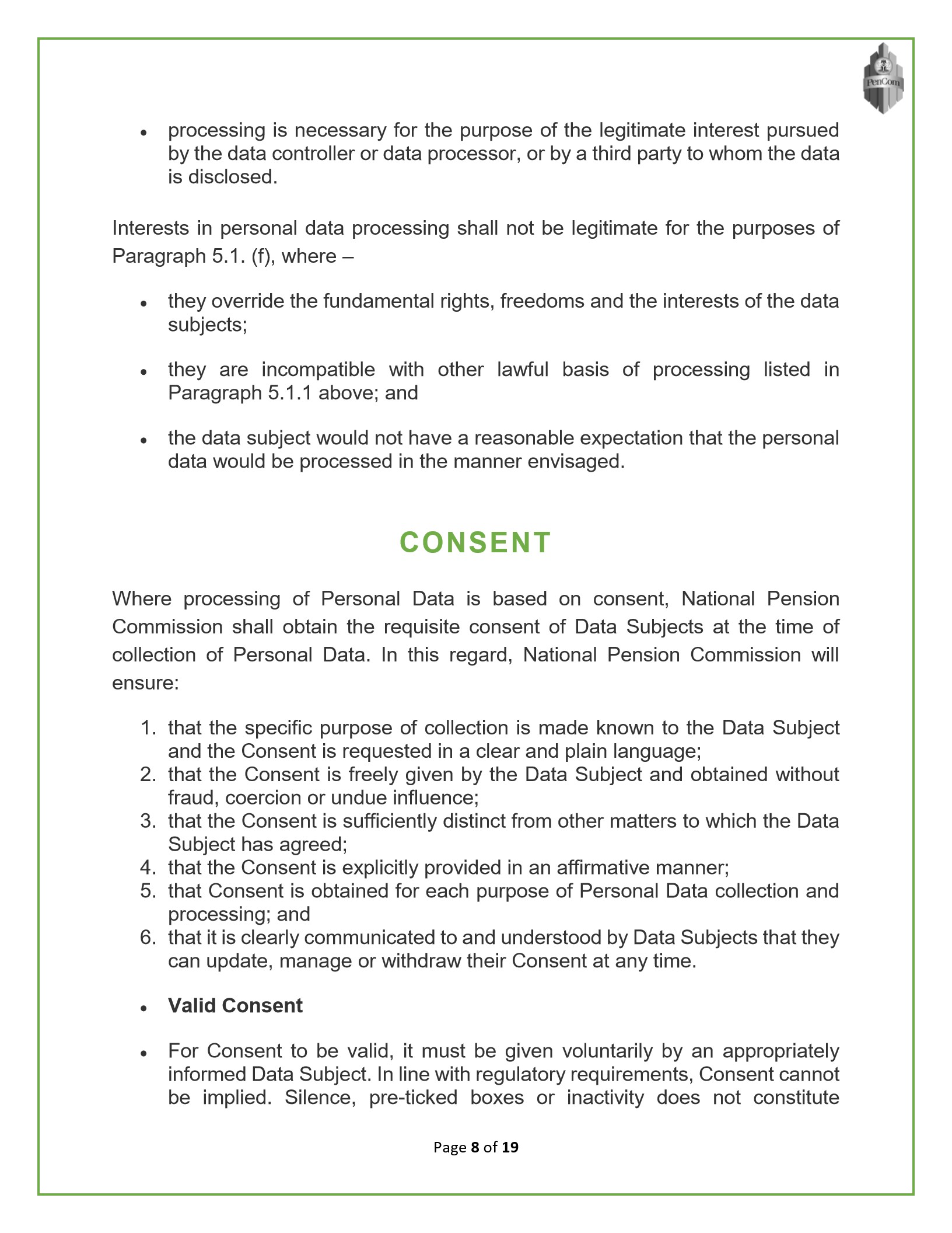 Data Privacy & Protection Policy | National Pension Commission